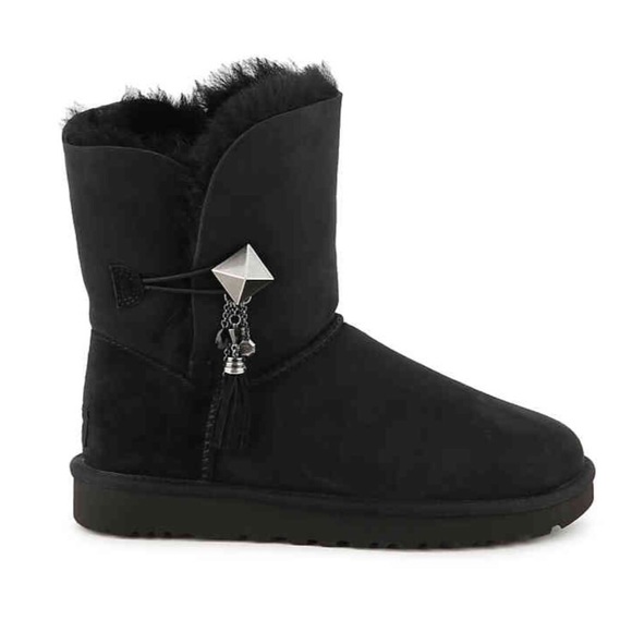 UGG | Shoes | Ugg Wonens Lilou Black Suede Crystal Charms Nib | Poshmark